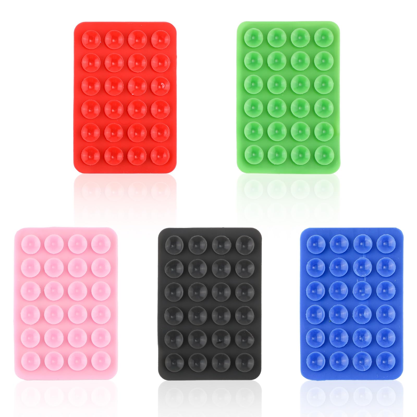PEUTIER 5pcs Silicone Suction Cup Phone Holders, Rectangular Phone ...