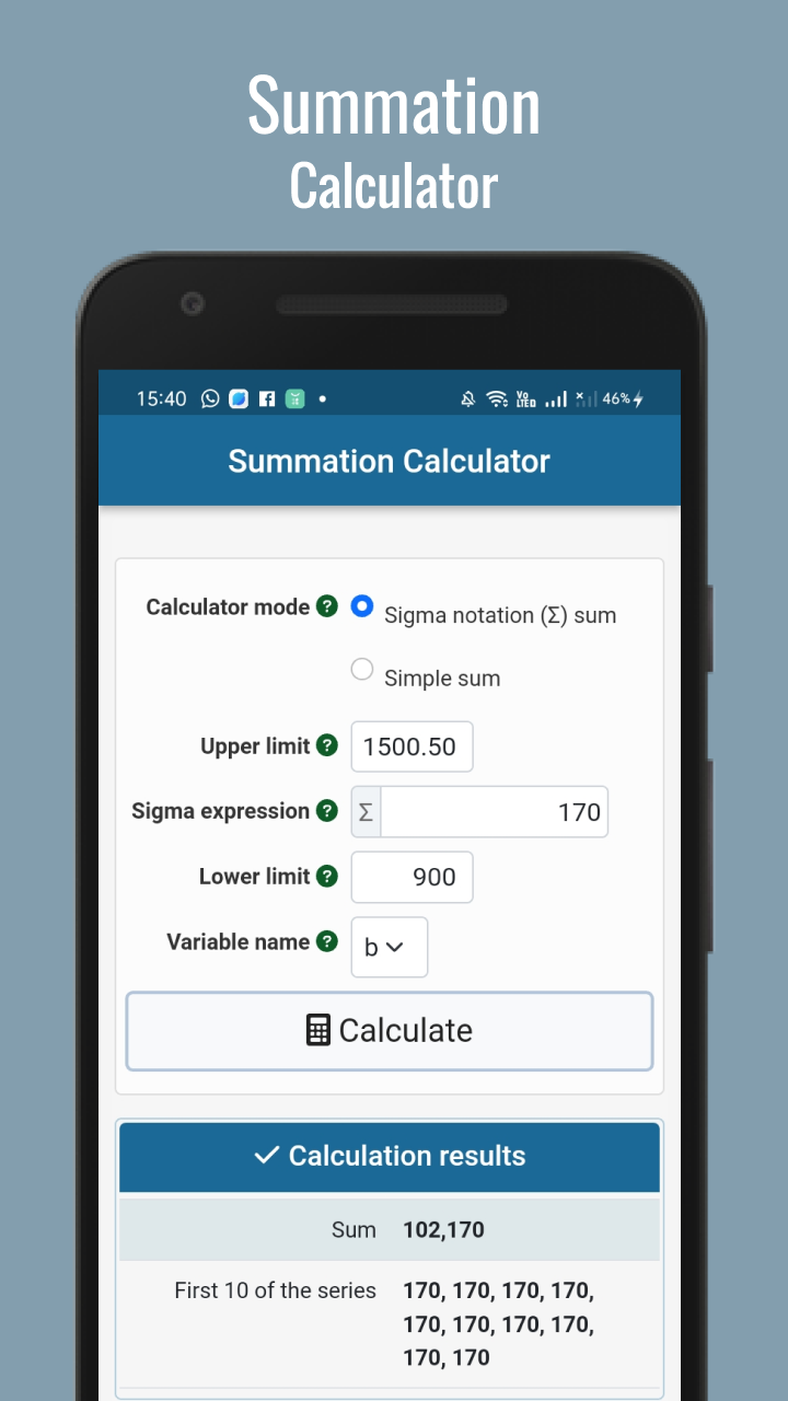 Summation Calculator - App on Amazon Appstore