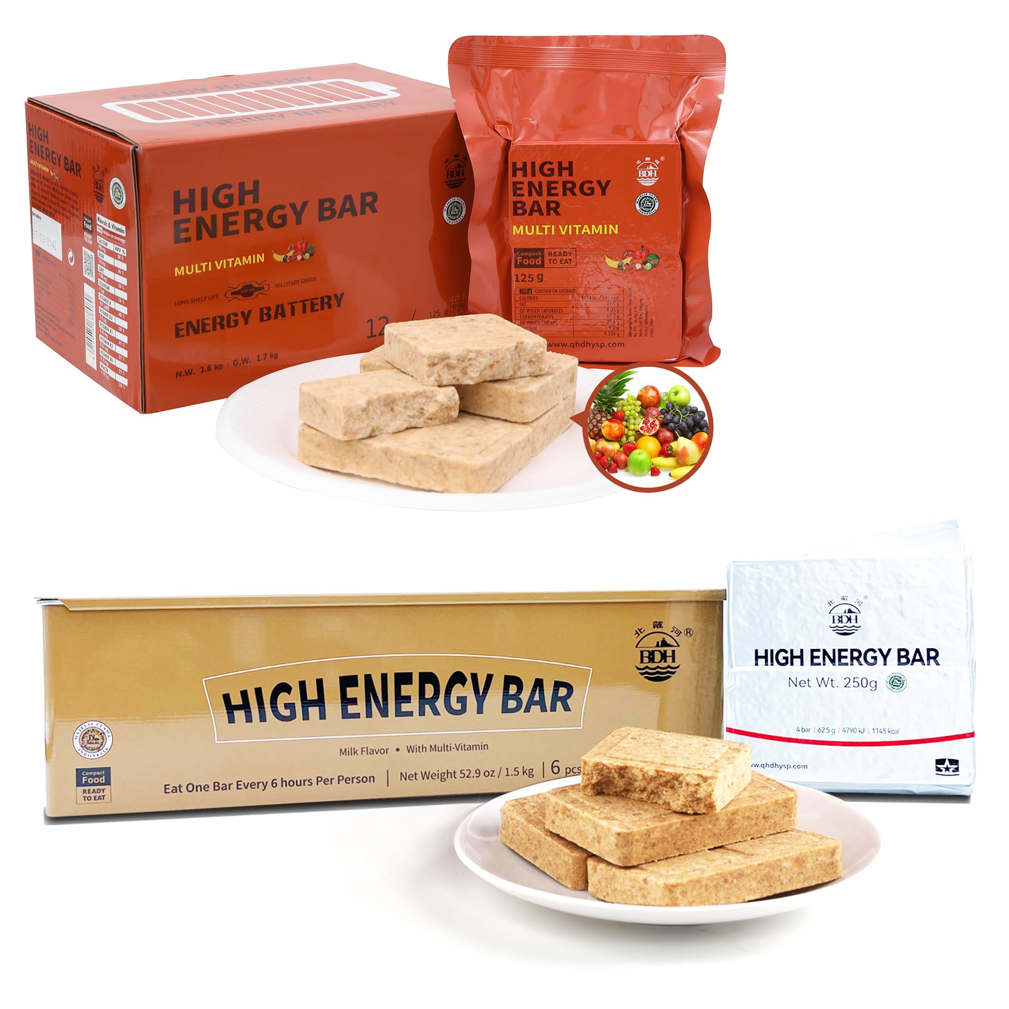 Amazon.com: 18 Pack Multi Vitamin & Milk Flavor Emergency Food Ration ...