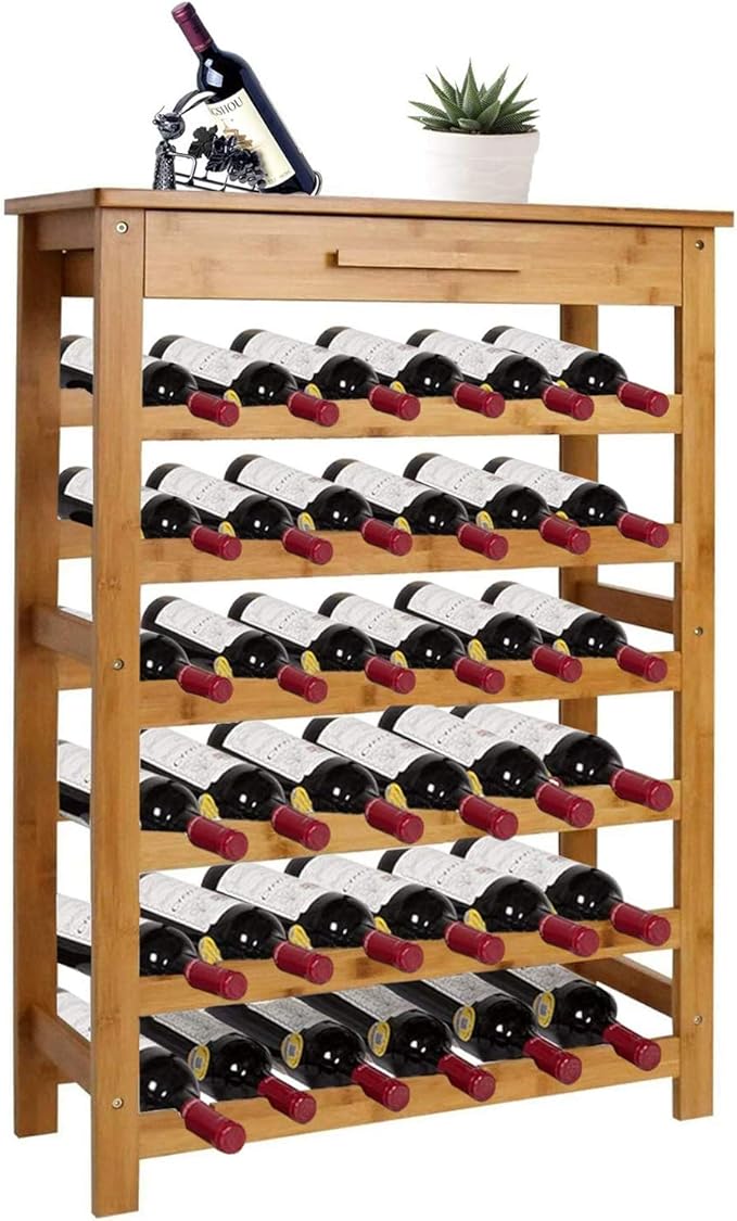 Amazon.com: kinsuite Bamboo Wine Rack Modular Wine Storage Holder ...