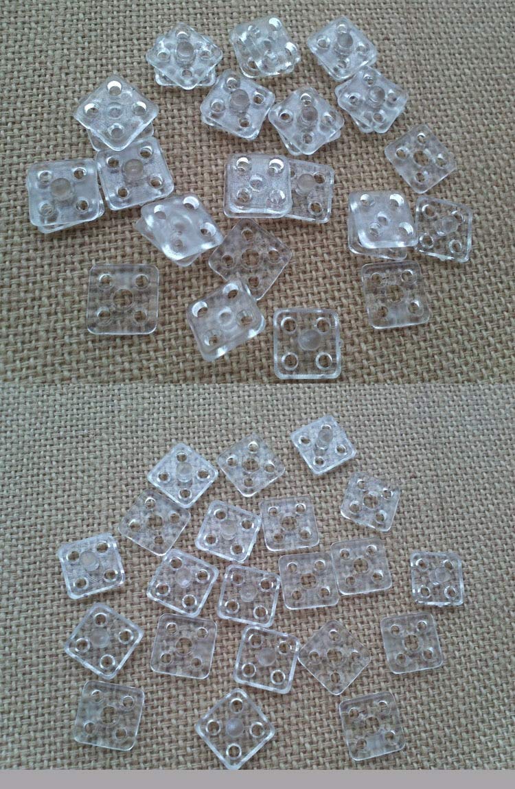 Amazon.com: Pukido Square Clear Plastic Press Snap Button Fastner Studs ...