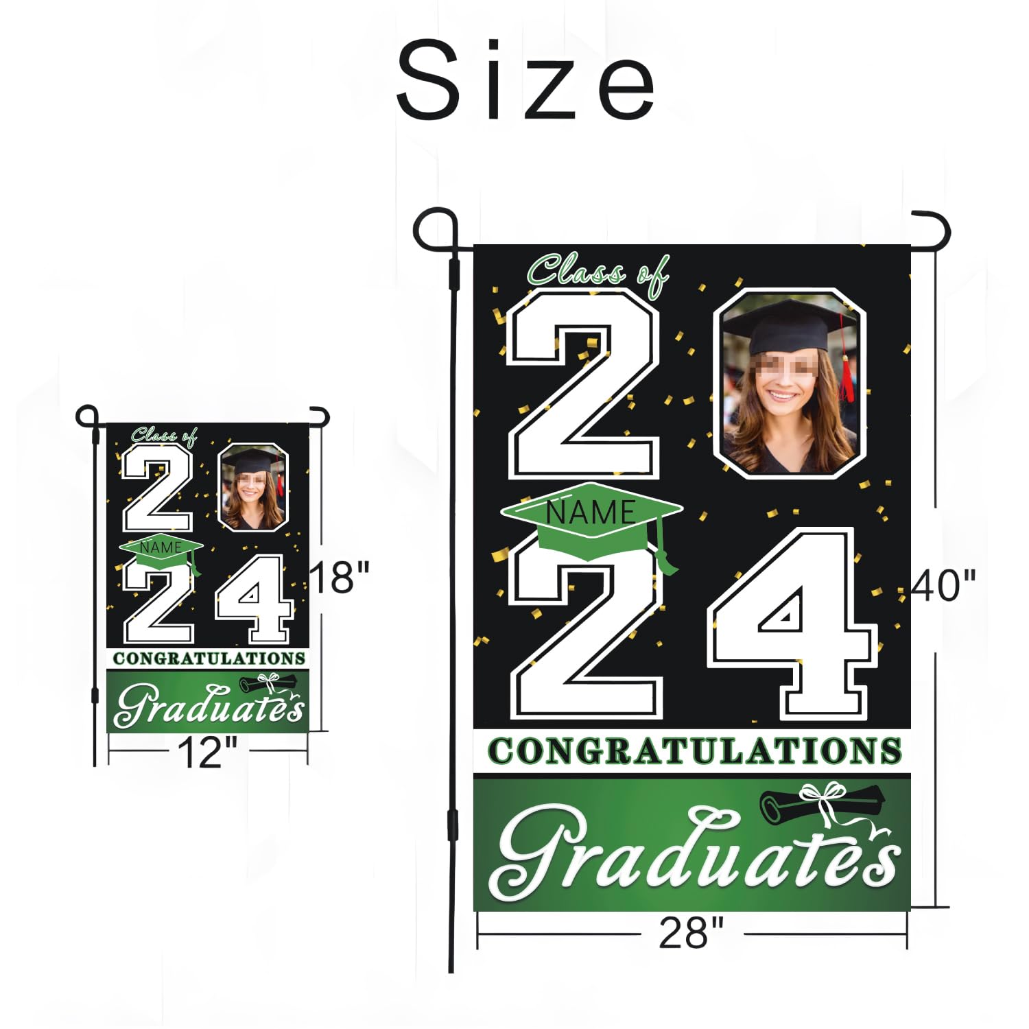 Snapklik.com : Dicodes Personalized Graduation Garden Flag 2024 ...
