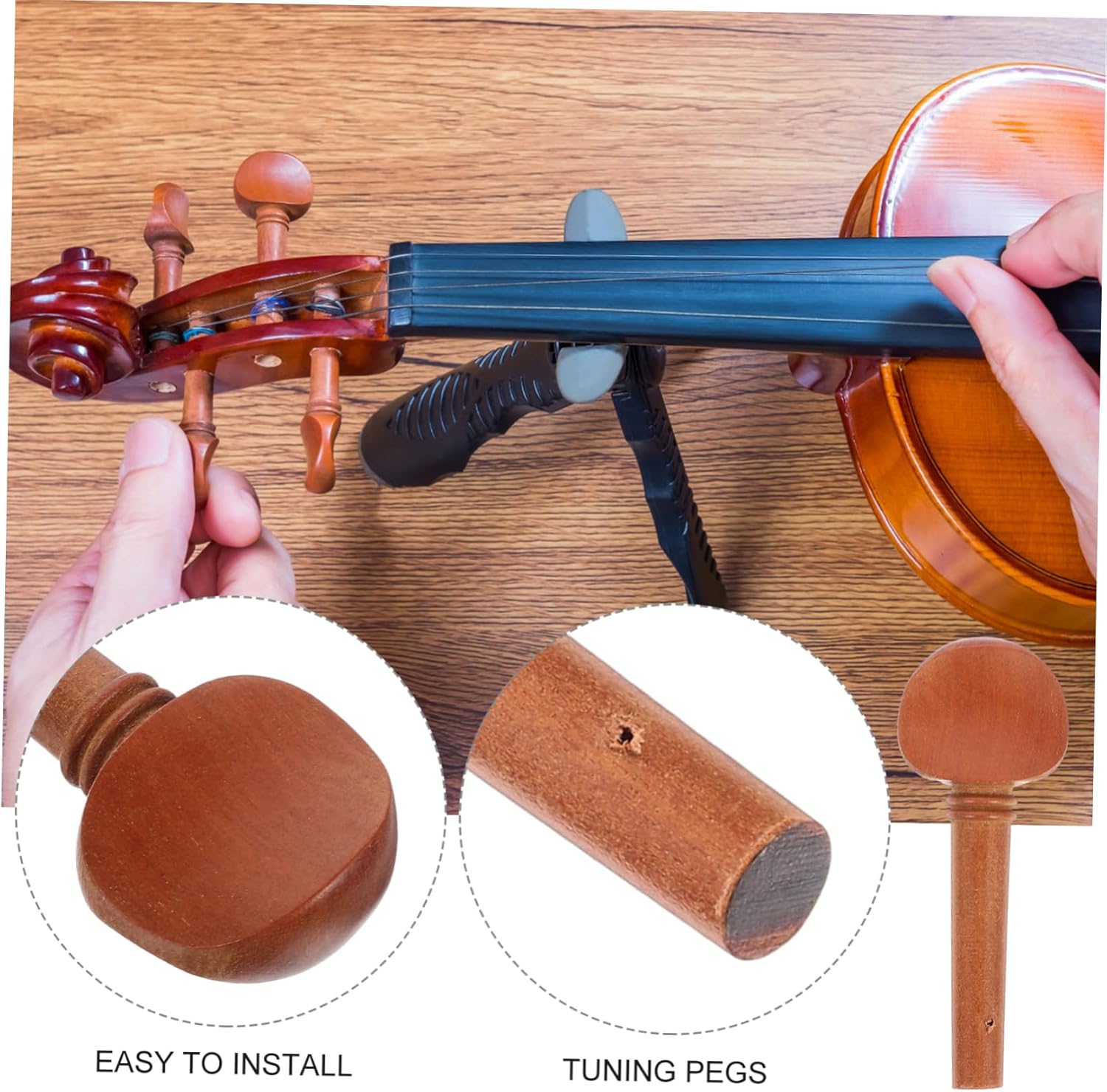 Abaodam 20 Pcs Violin Tuners Wooden Violin Pegs Violin Pegs Replacement Tuning Peg for Violin ...