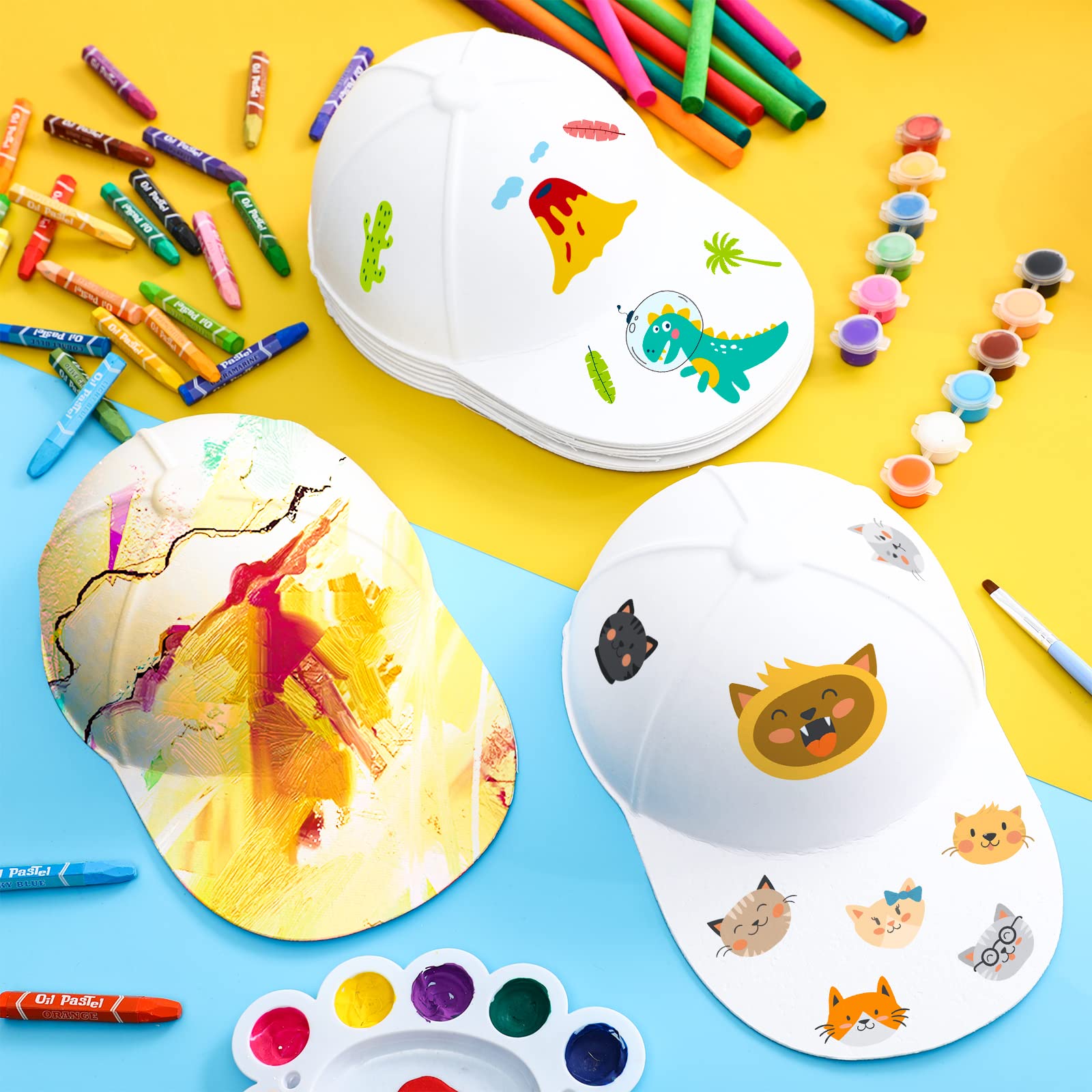 Snapklik.com : Leyndo DIY Kids Baseball Hats White DIY Creative ...