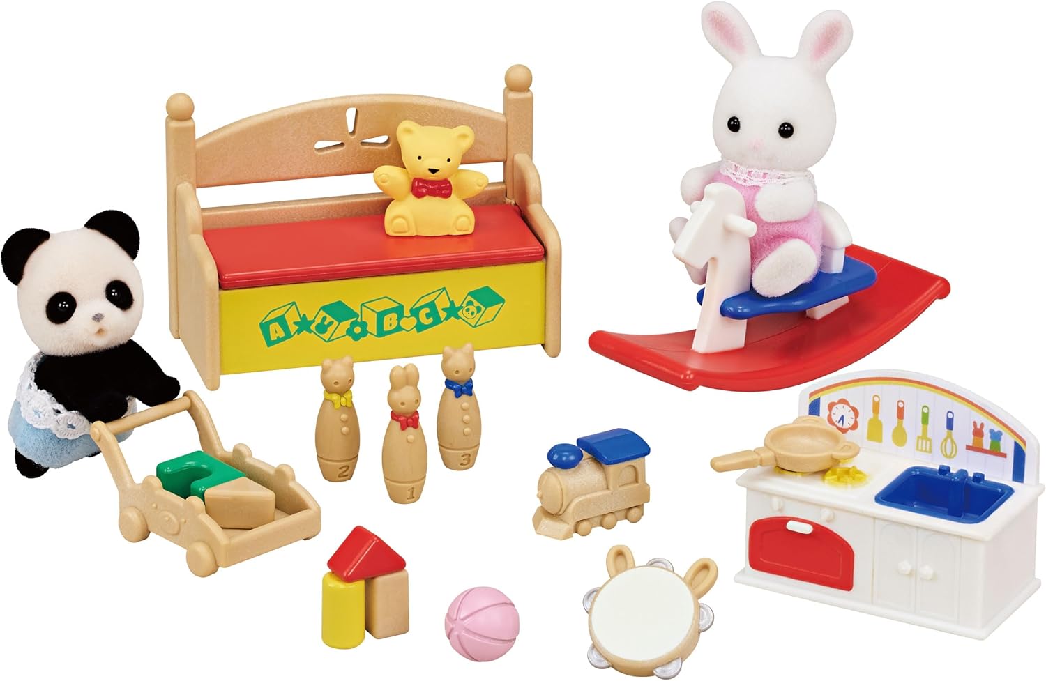 Amazon.com: Calico Critters Baby's Toy Box - Includes Snow Rabbit and ...