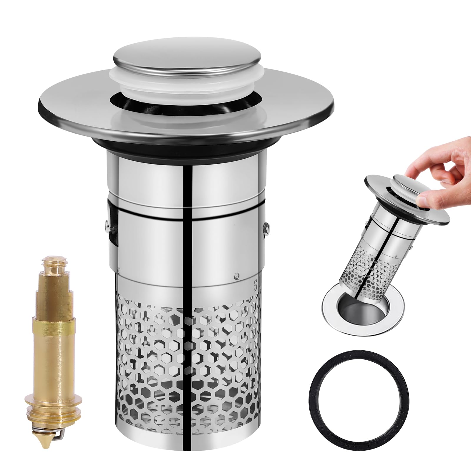 Bathroom Sink Downspout Strainer, Pop-up Bathroom Sink Stopper, Sink ...