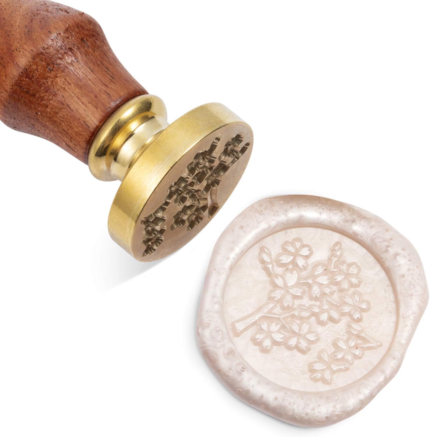 Amazon.co.jp: エムシール(Mceal) シーリングスタンプ 25MM真鍮製シール（桜） : 文房具・オフィス用品