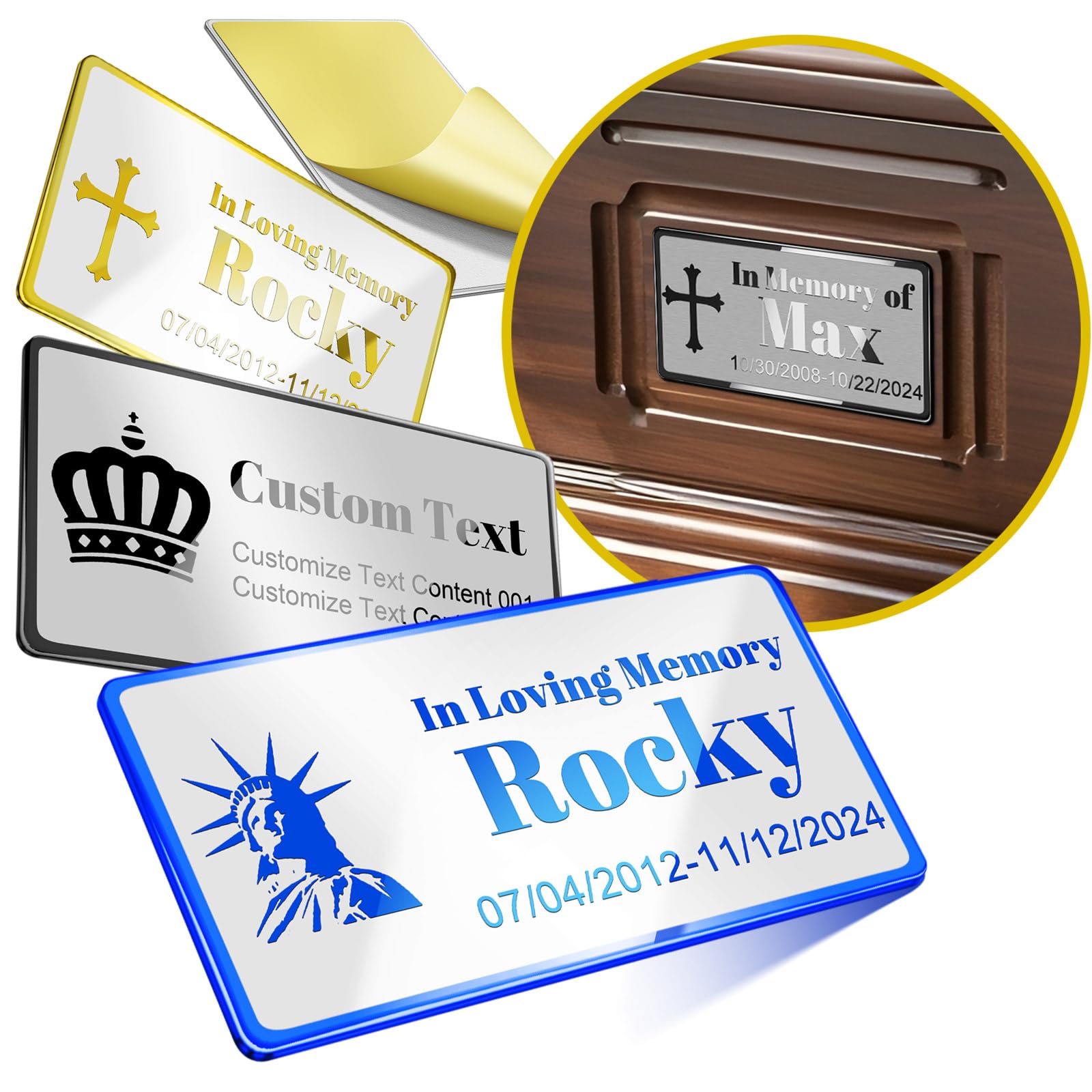 Amazon.com : Engraved Personalized Name Plate with Adhesive Backing - 3 ...