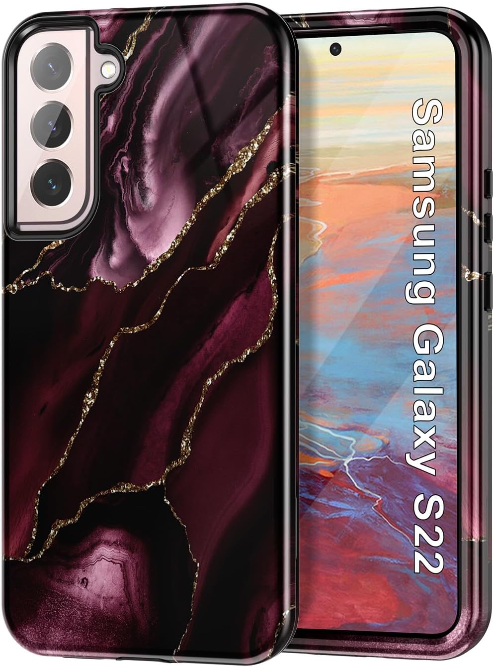Amazon.com: Btscase for Samsung Galaxy S22 5G Case,Marble Pattern 3 in ...