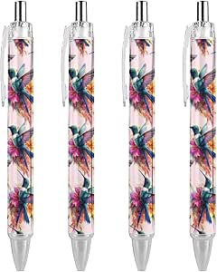 Amazon.com: Hummingbird Flower Watercolor Cute Ballpoint Pens ...