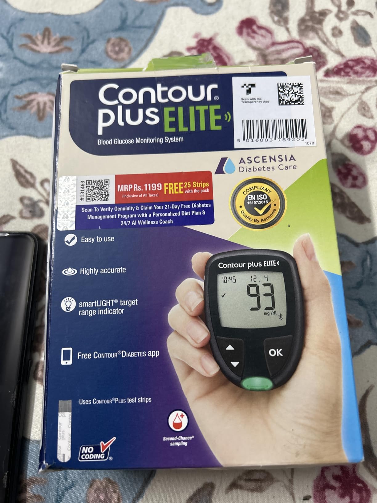 Contour Plus Elite Blood Glucose Monitoring System (with Bluetooth ...