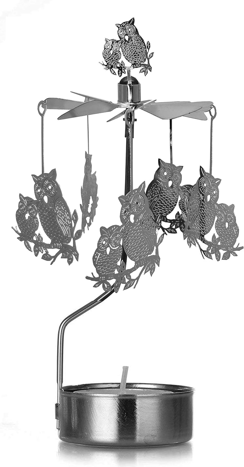 Amazon.com: Rotary Candle Holder Spinning Candleholder Metal Small Gift ...