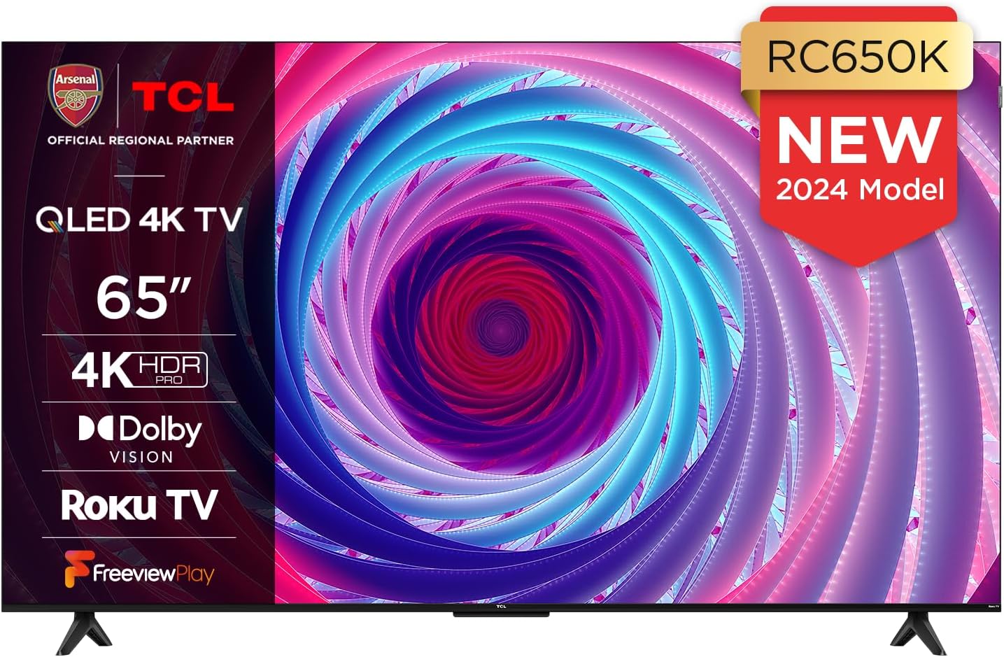 TCL 65RC650K 65-inch QLED Pro Television, 4K Ultra HD, Roku TV (Smart ...
