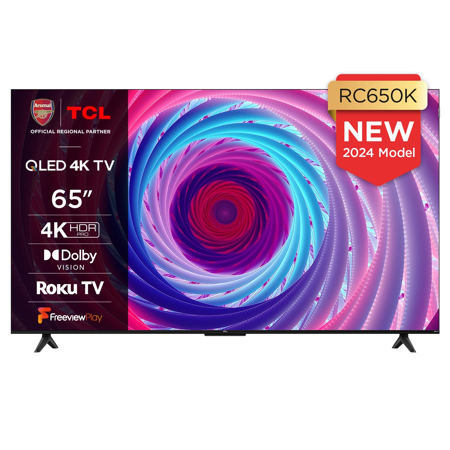 TCL 65RC650K 65-inch QLED Pro Television, 4K Ultra HD, Roku TV (Smart ...