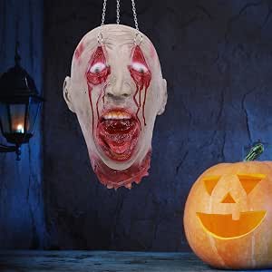 Amazon.com: Halloween Scary Zombie Head Pendant, Horror Bloody Dead ...