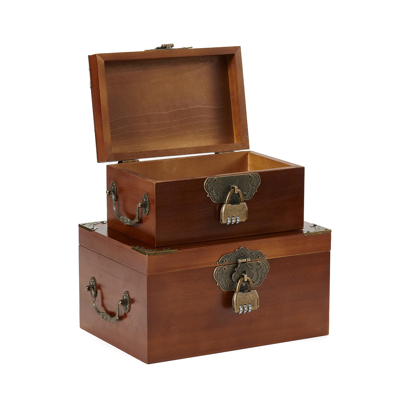 Amazon.com: HYVAKUPPA 2PCS Decorative Storage Box with Metal Handle ...