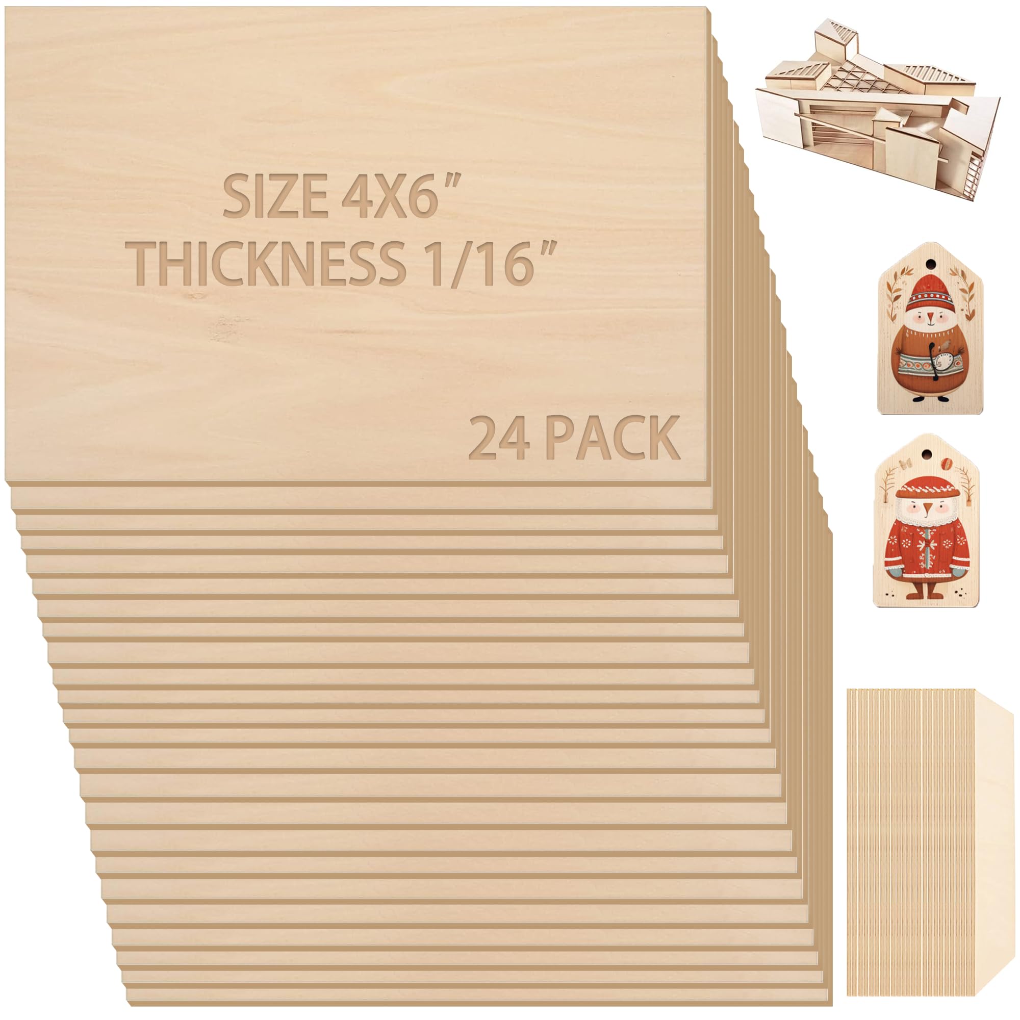 Snapklik.com : (24-Pack) 3mm Balsa Sheets 4