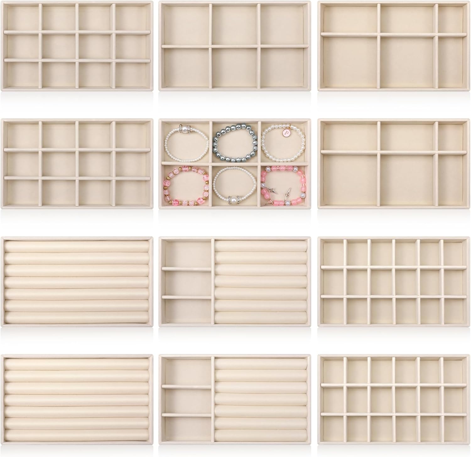 Amazon.com: 12 Pack Stackable Jewelry Organizer Trays for Drawers 6 ...