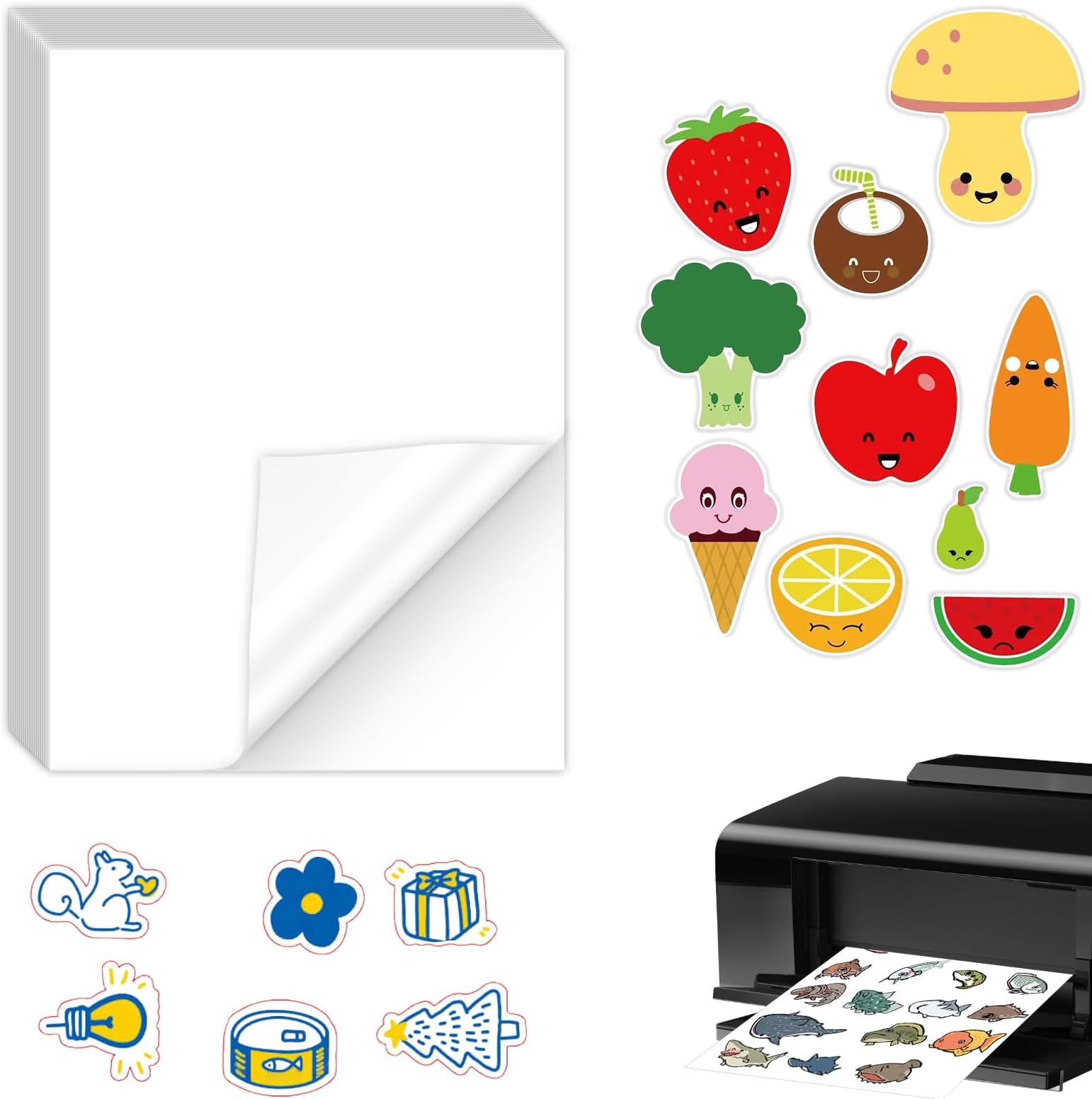 20 Stk. Sticker Papier zum Bedrucken Klebefolie Wasserfest ...