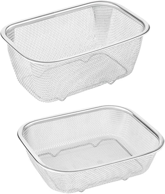 Amazon.com: 2 Stainless Steel Mesh Basket,Rectangular Strainer Basket ...