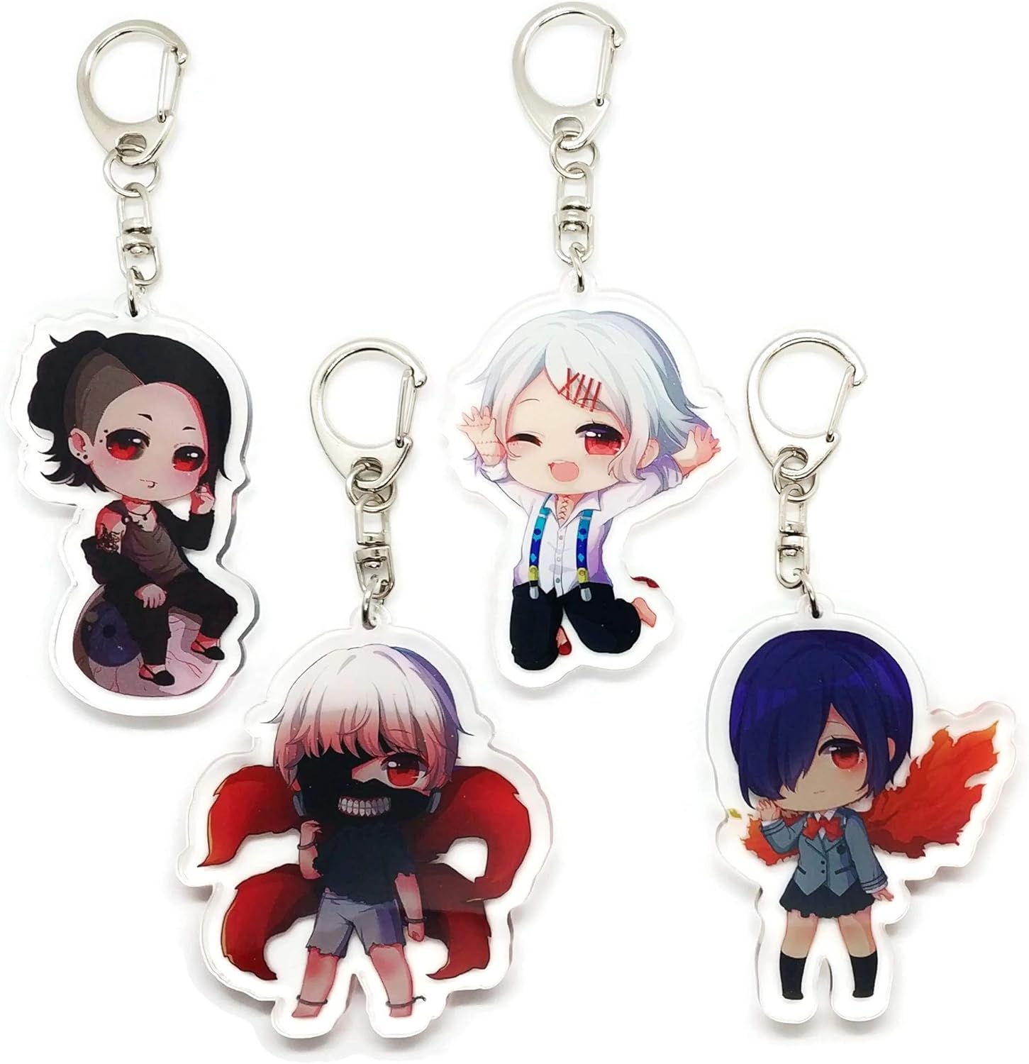 Amazon.com: EBTY DREAMS Inc. - Set of 4 Tokyo Ghoul Acrylic Keychain ...