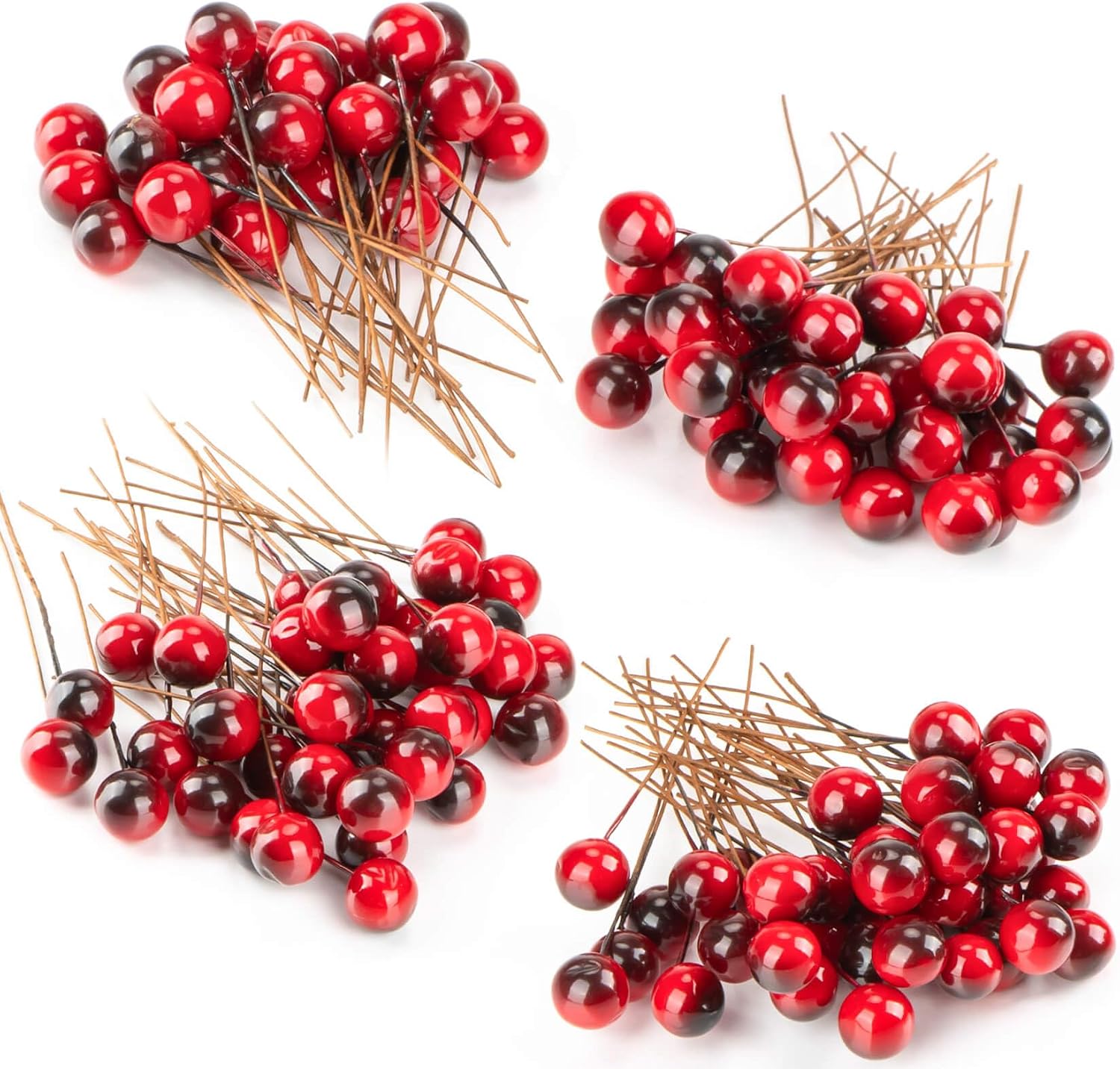 Amazon.com: MAQIHAN Artificial Holly Berries - 150 Pcs Christmas Holly ...