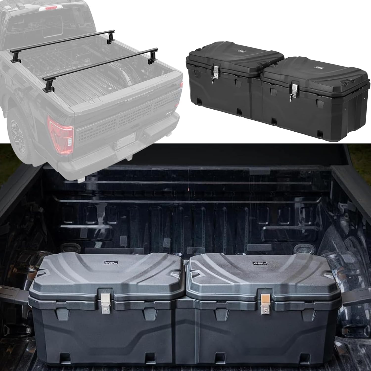 Amazon.com: JOYTUTUS Lockable 40 Gal Truck Bed Tool Box & Truck Bed ...