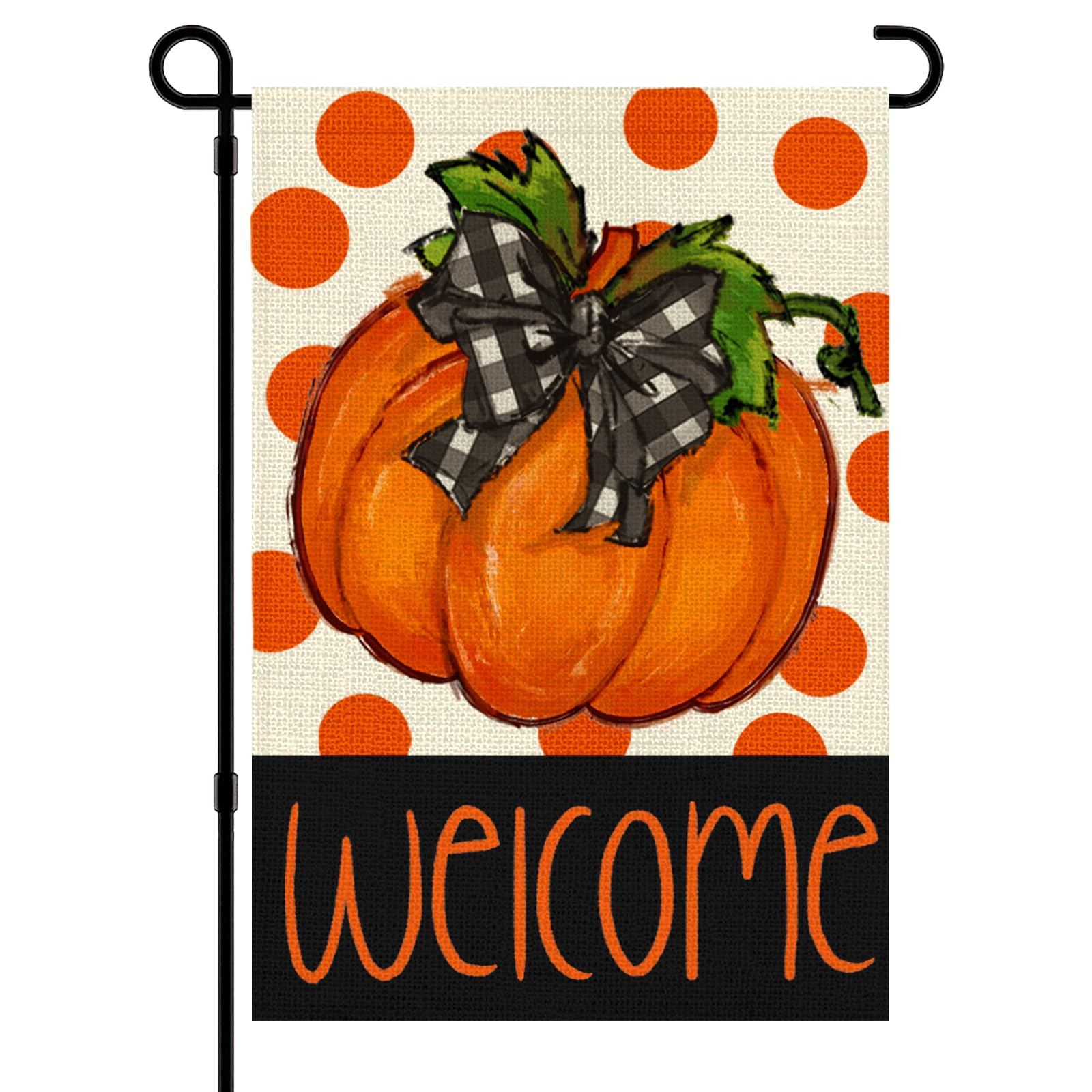 Amazon.com : Vellibring Fall Pumpkin Welcome Garden Flags 12x18 Inch ...