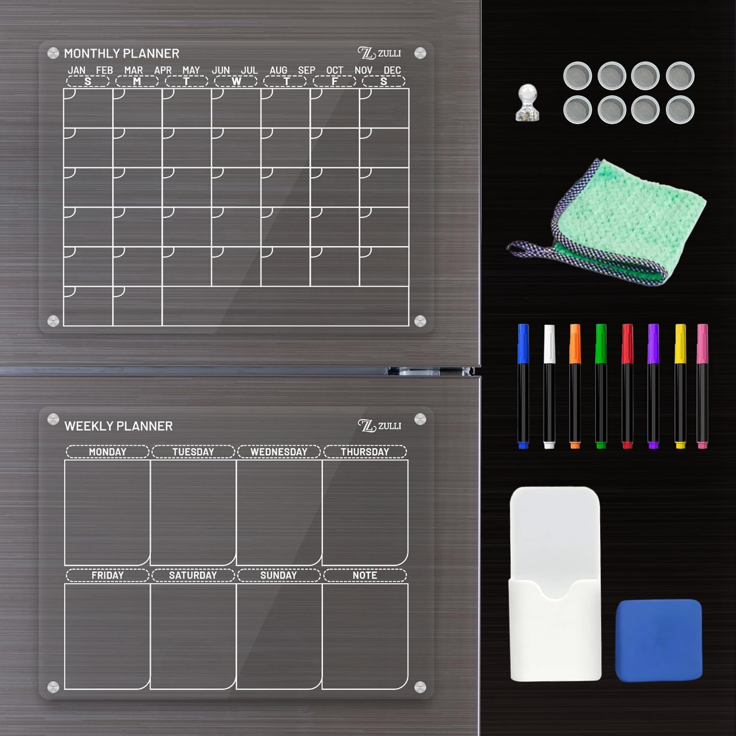 Amazon.com: CHICKEEPOO Acrylic Magnetic Calendar, Weekly Planner, and ...