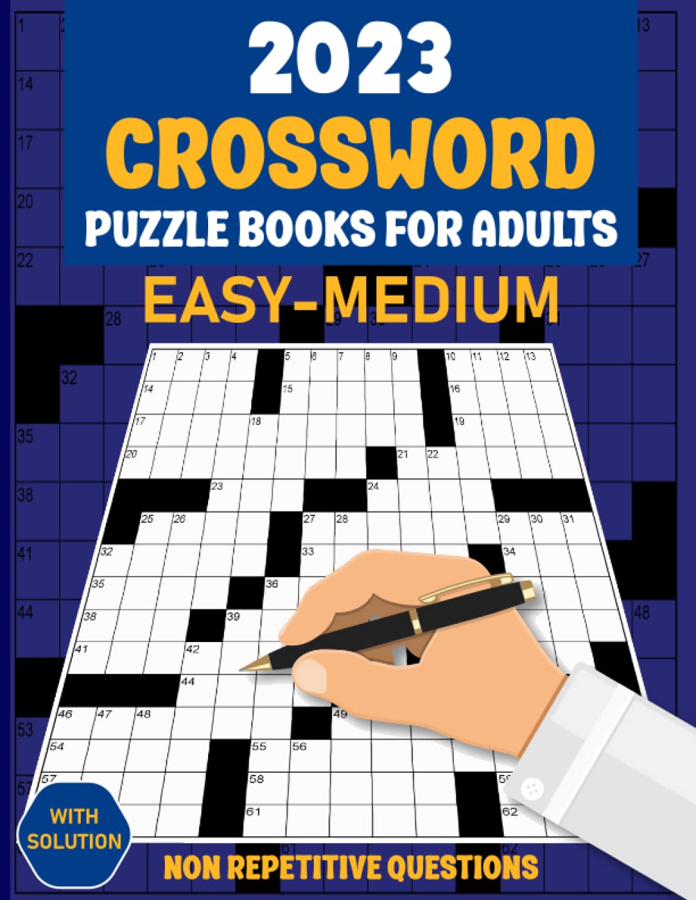 Easy to Medium Crossword Puzzle Books For Adults with Solutions: Large ...