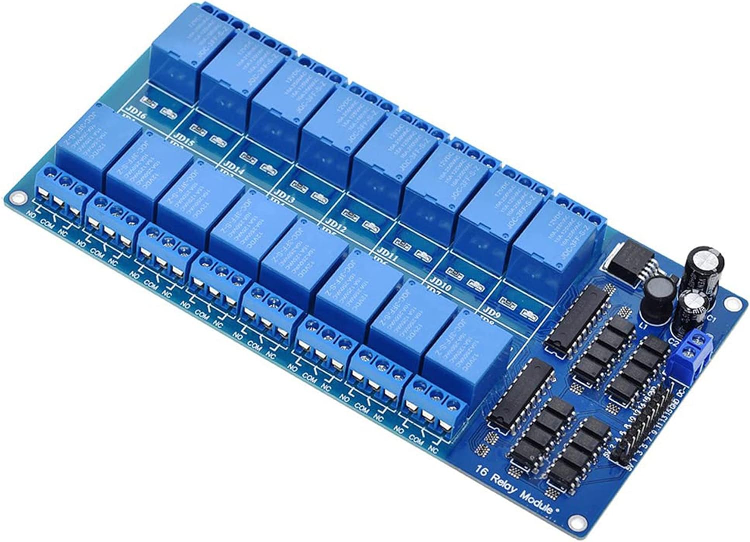 Amazon.com: 16 Channel 12V Relay Module with Optocoupler Low Level Trigger Expansion Board for ...