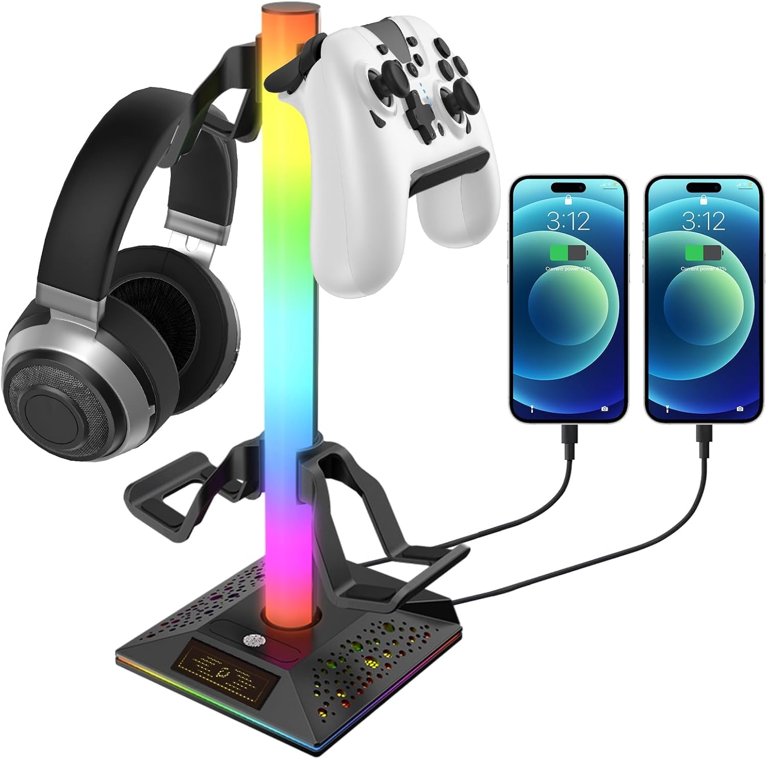 Amazon.com: BAACHE RGB Headset and Gaming Stand with 10 Light Modes ...