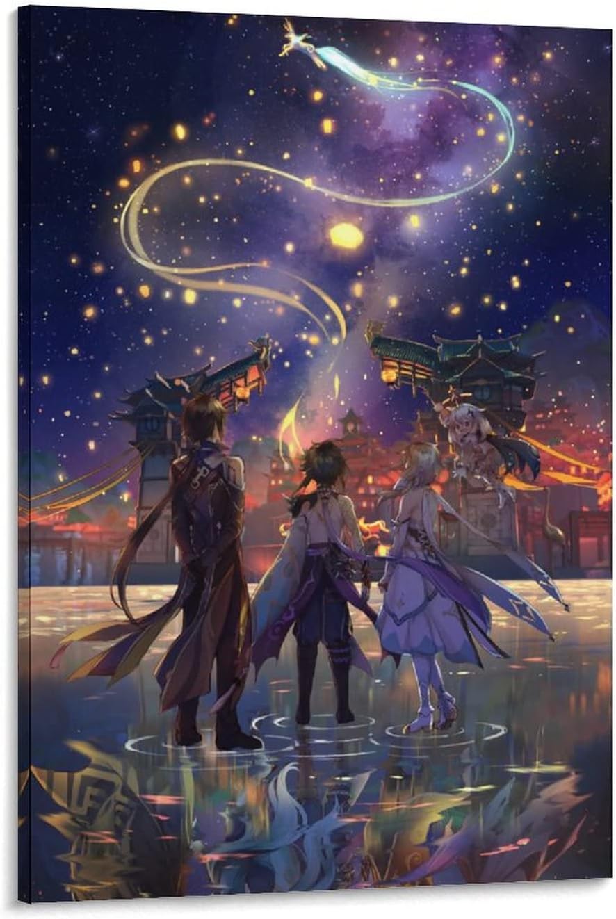 Amazon.com: Zhongli Xiao Lumine Genshin Impact Game Poster Room ...