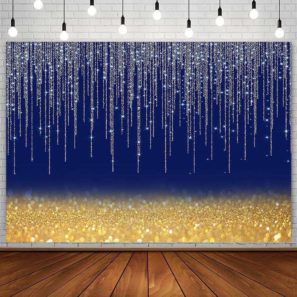 Amazon.com : Avezano Royal Blue Backdrop Glitter Bokeh Dots Lights ...