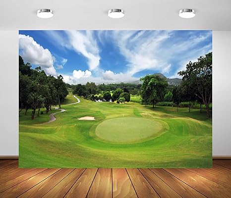 Amazon.com : BELECO 10x8ft Fabric Golf Course Backdrop for Photography ...
