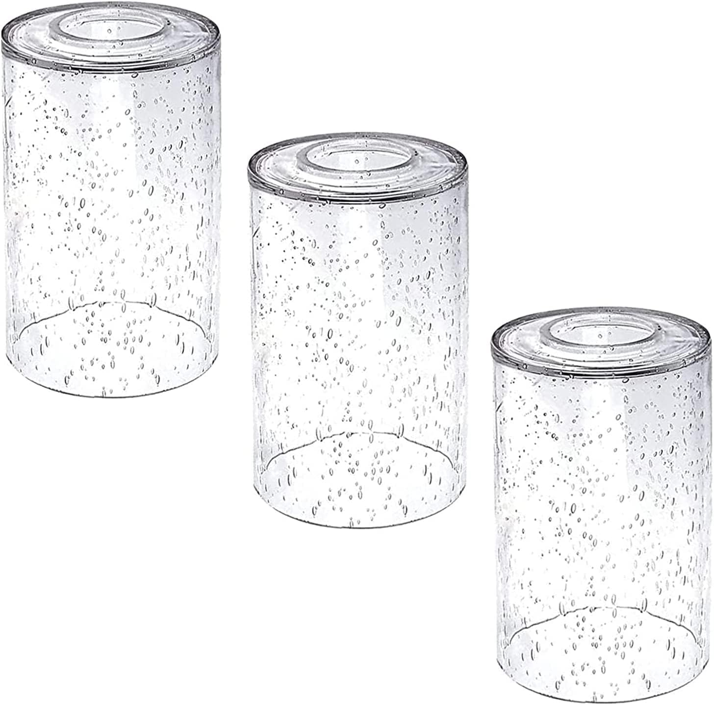 Eietonte 3 Pack Clear Seeded Glass Lamp Shades, 5.9in Height, 3.9in ...