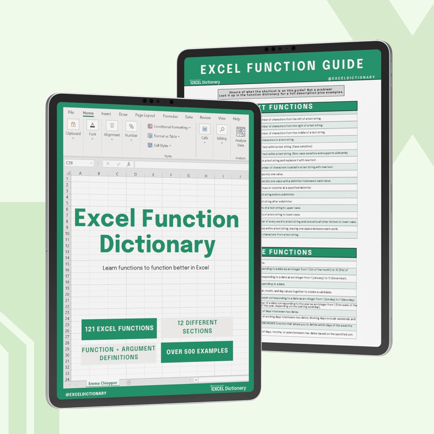 Excel Function Guide - PC: For Use with PC Operating Systems (Excel ...
