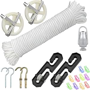 Amazon.com: Outdoor Clothesline Kit, 150ft Polyester Clothesline Rope ...