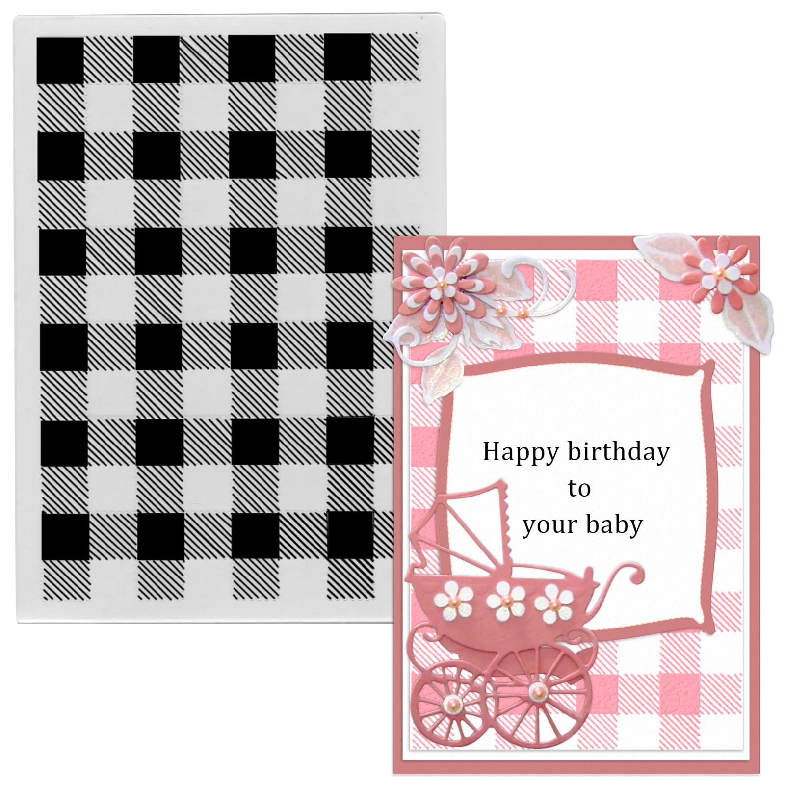 Amazon.com: ABTOLS Check Embossing Folders for Card Making, 3D Plastic ...