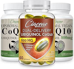 Amazon.com: Ciaceae Liposomal CoQ10 800mg 2PCS Bundle with Ubiquinol CoQ10 600 MG Softgels with ...