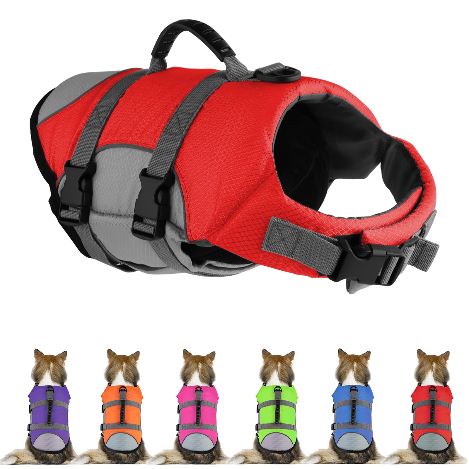 Reflective Dog Gear Mklhgty Dog Life Jacket - Reflective & Adjustable ...