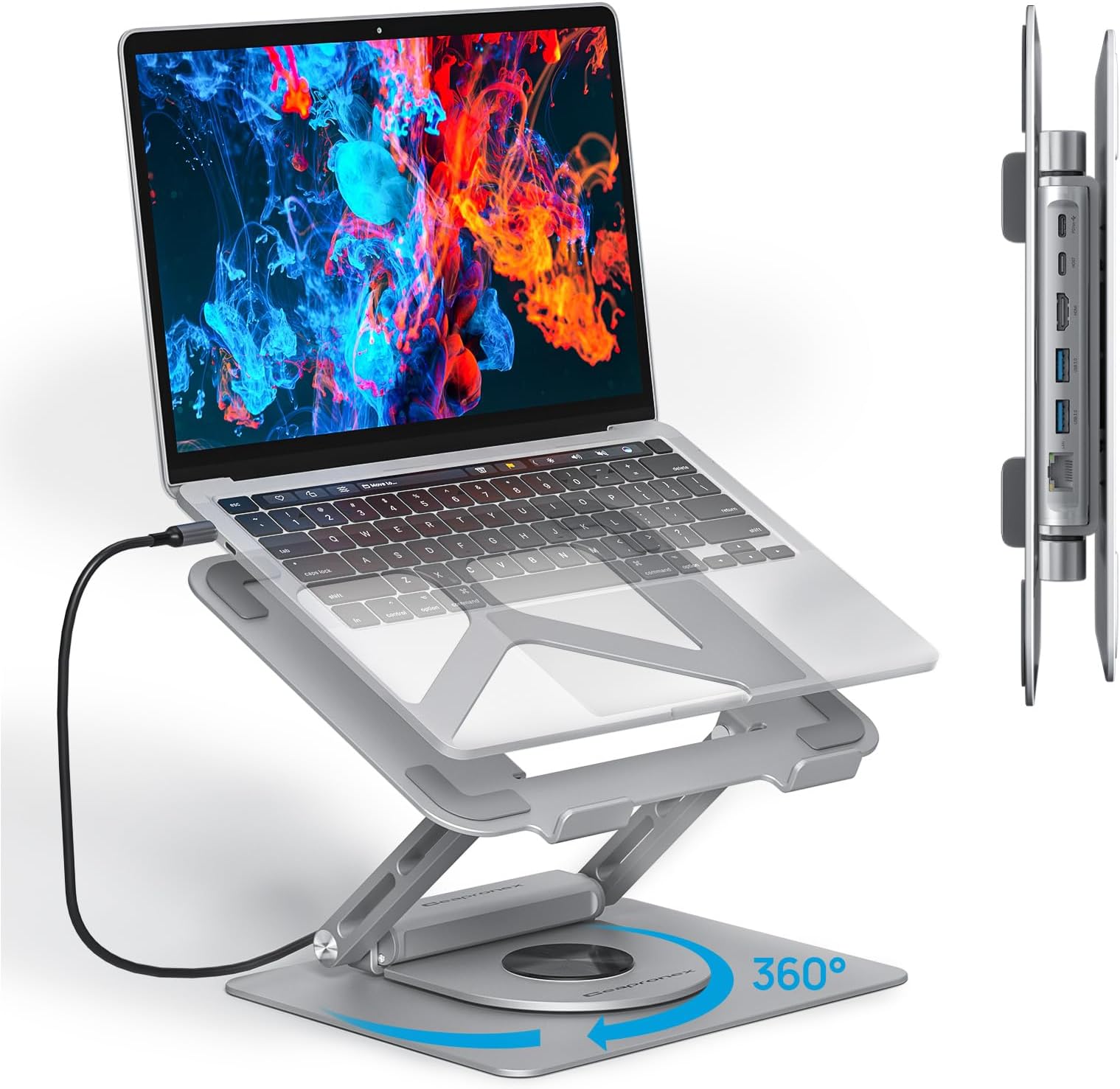 Amazon.com: USB C Laptop Docking Station Stand with 360°Rotatable Base ...