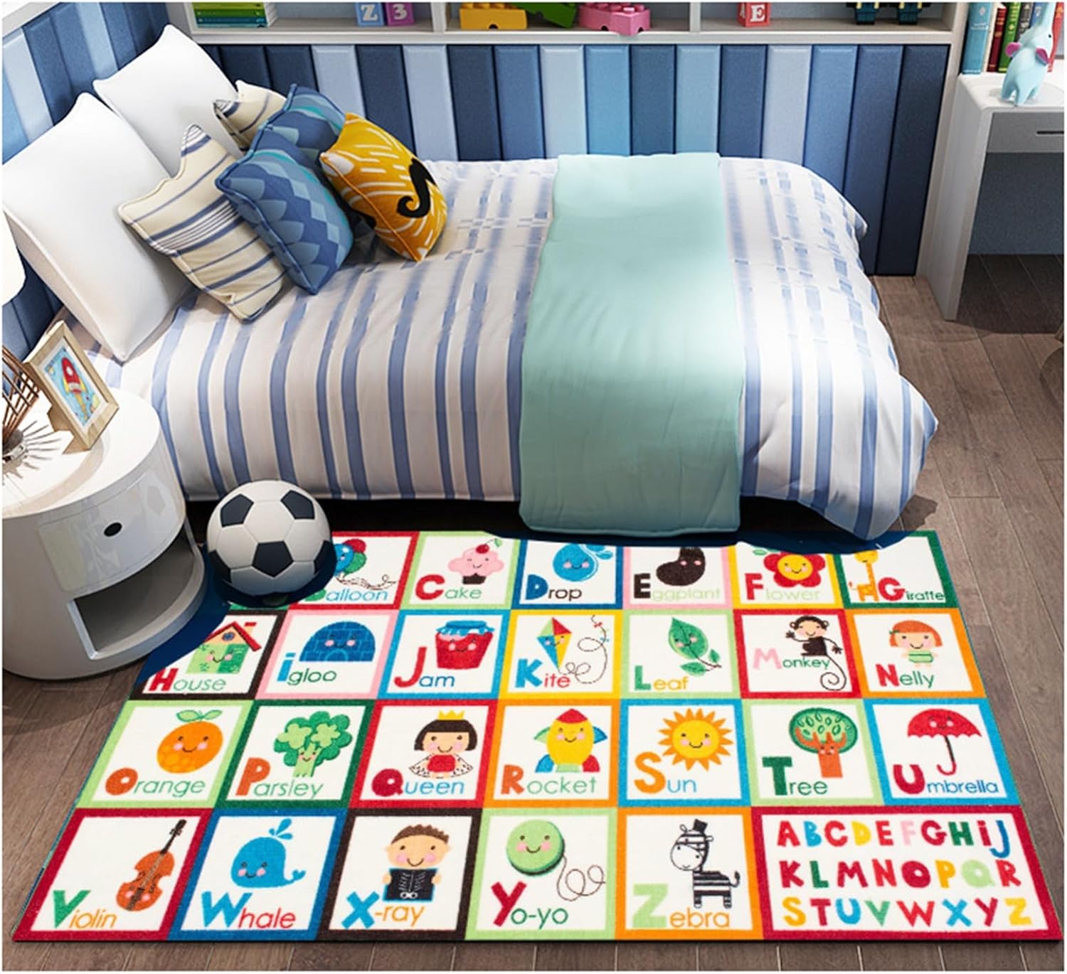 ABC Alphabet Print Educational Classroom Rug,ABC Car Collection Print ...