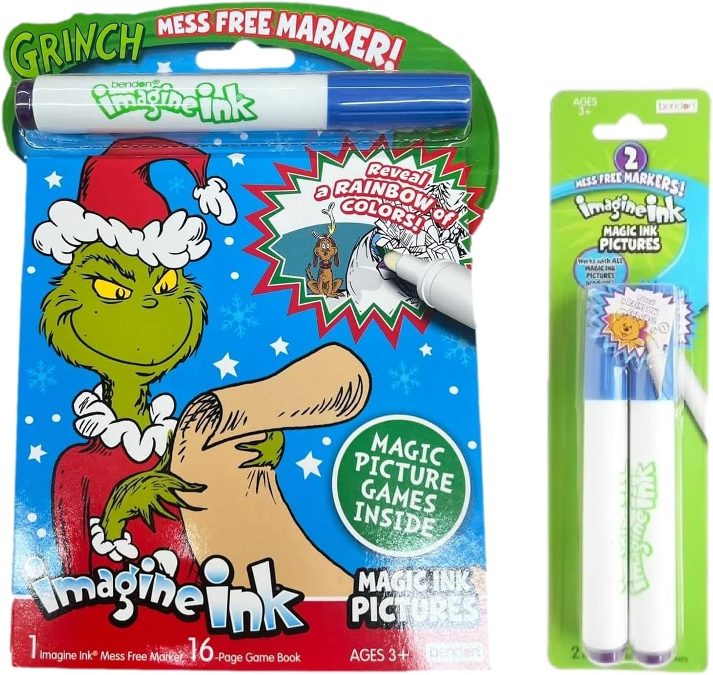 Amazon.com: Imagine Ink Coloring Book with 2 Pack Markers (Grinch ...