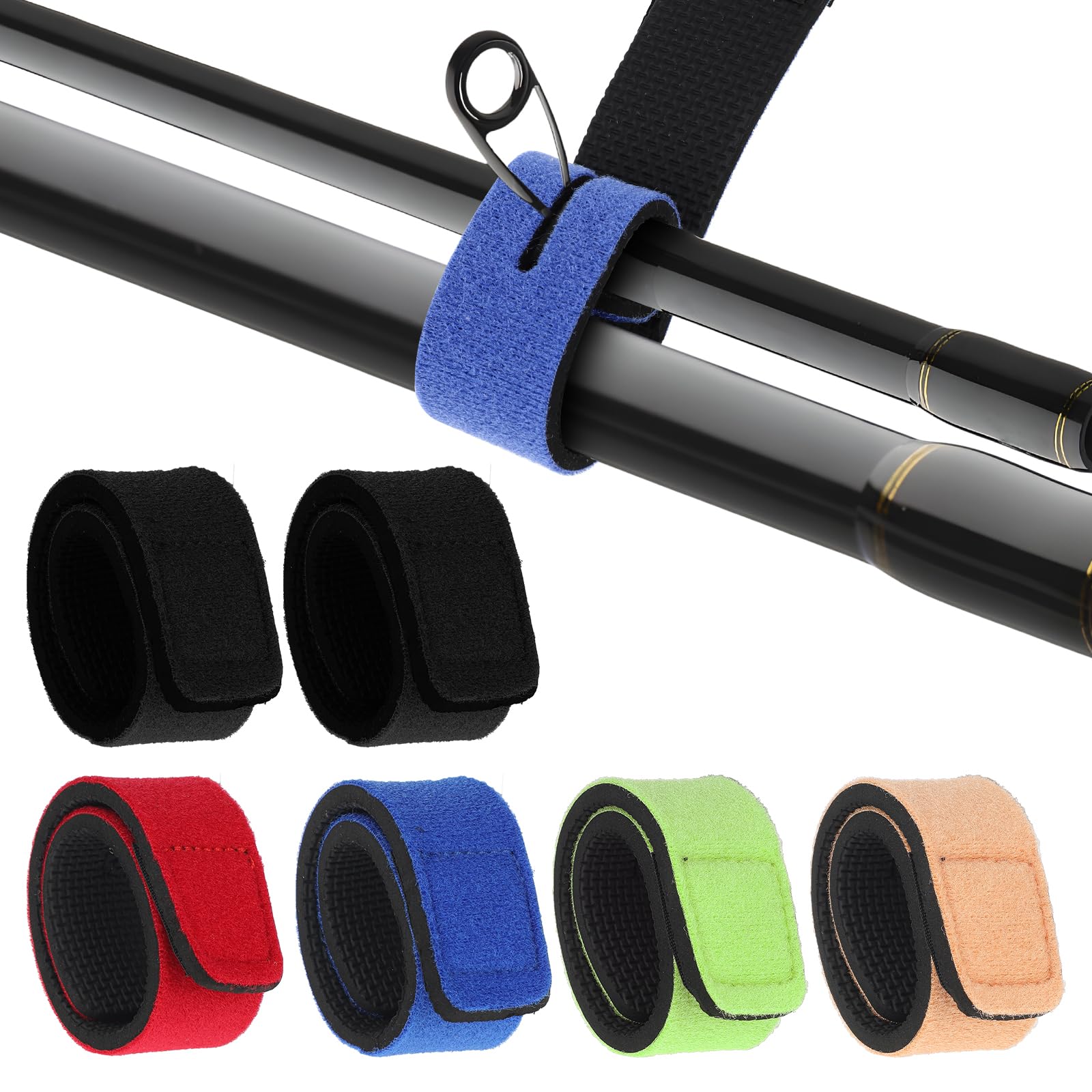 6 Pcs Fishing Rod Bands Straps Elastic Fishing Rod Belt Ties, Fishing ...