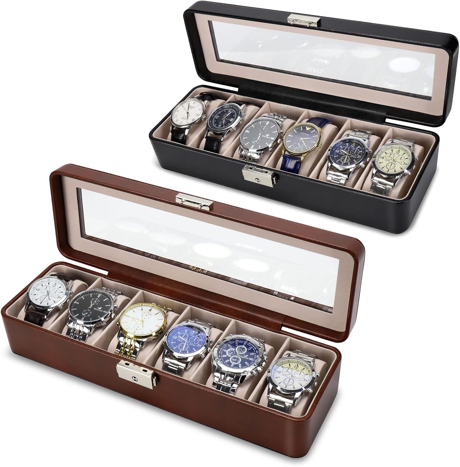 Amazon.com: BareTulip 【2 Pack】 Watch Box Organizer for Men and Women ...