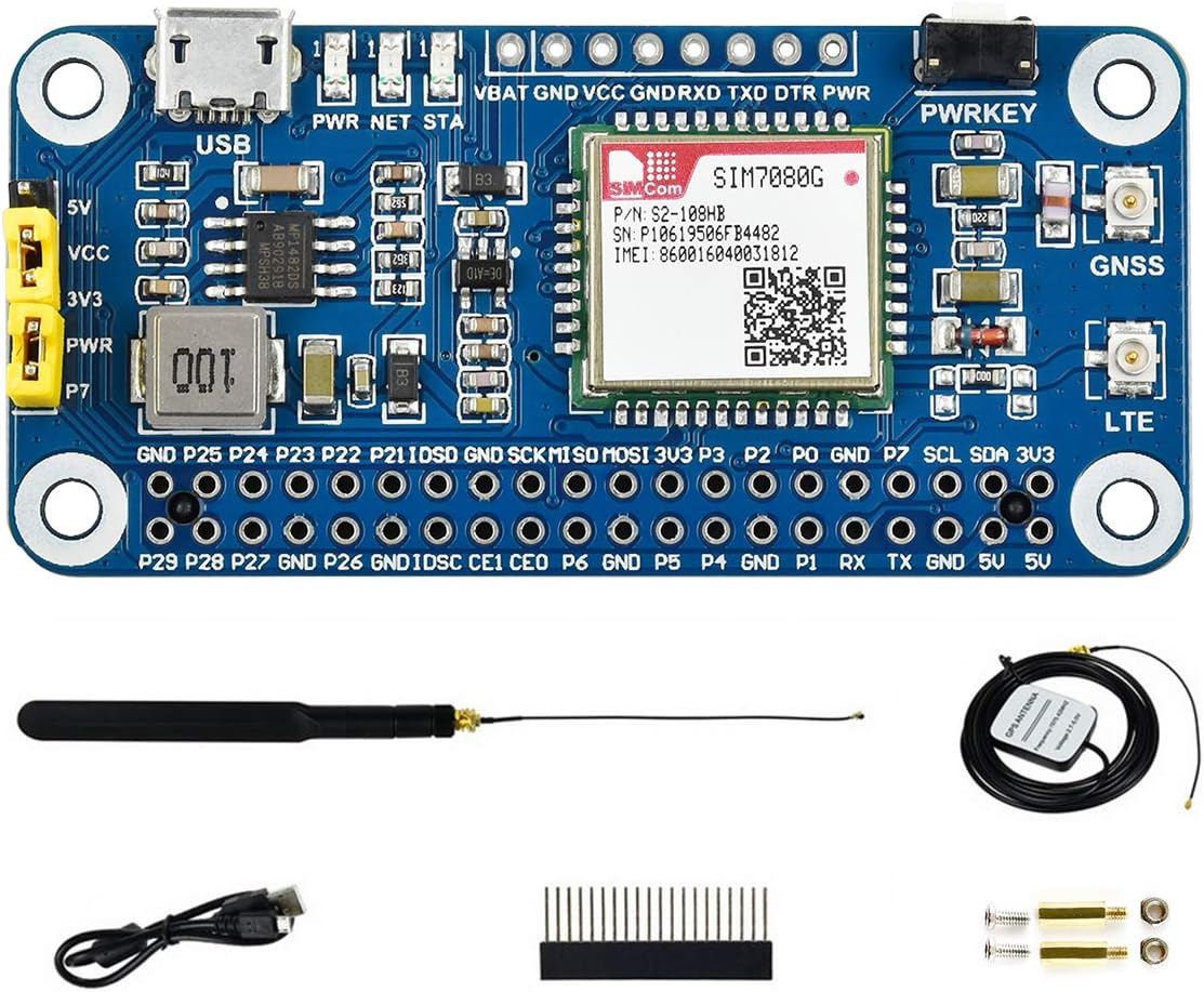 Waveshare NB-IoT/Cat-M(eMTC)/GNSS Telecommunication Hat for Raspberry ...