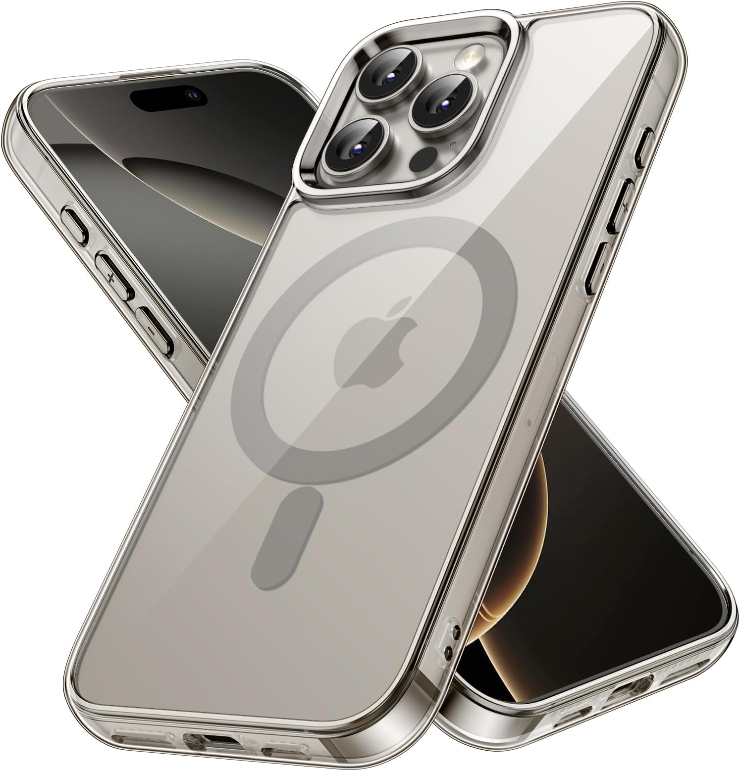 Amazon.co.jp: JETech iPhone 16 Pro 6.3インチ用 マグネット ケース MagSafe対応 衝撃吸収 バンパーカバー 傷つけ防止 クリアバック (ナチュラル ...