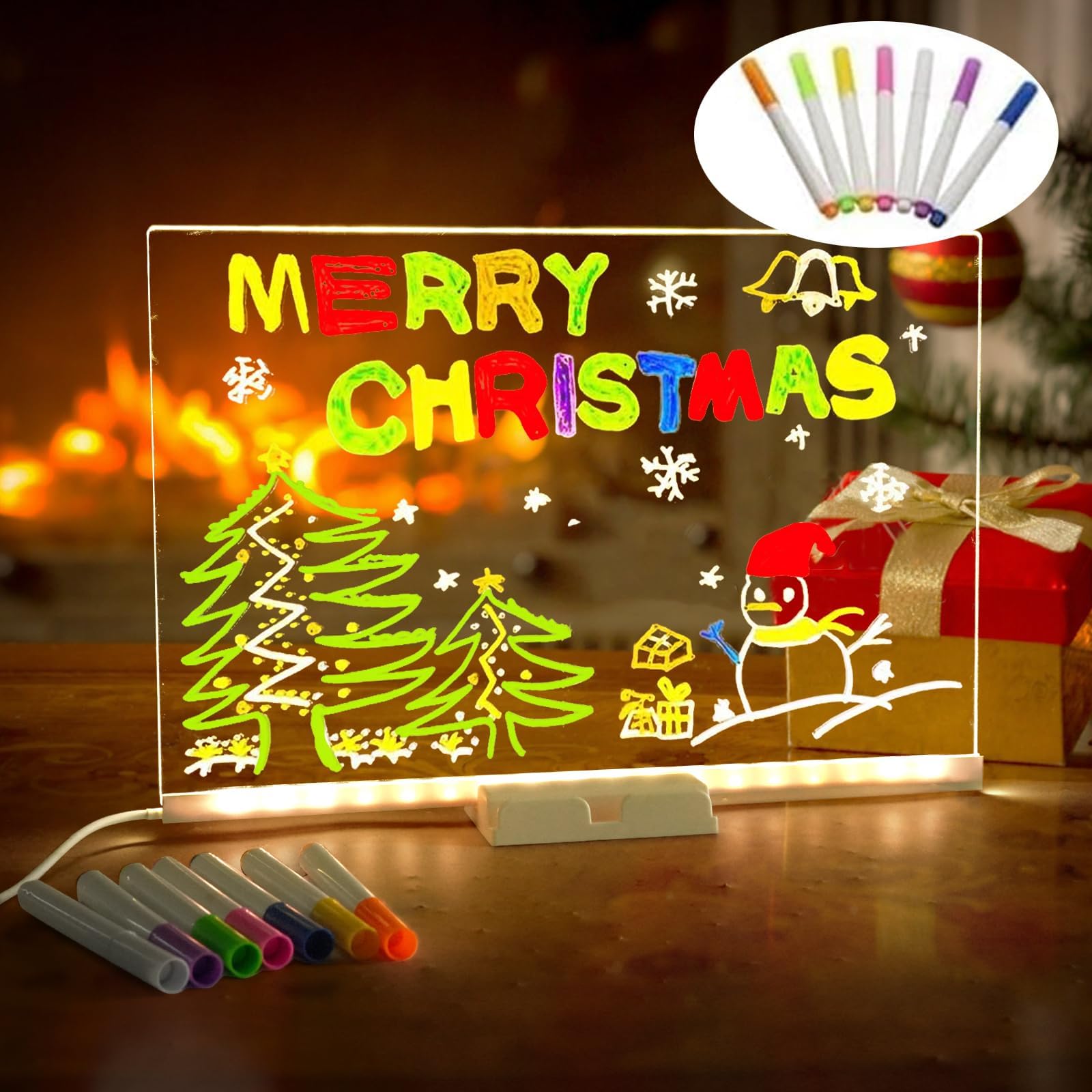 Amazon.com : LED Note Board with Colors, Light Up Acrylic Message Board ...