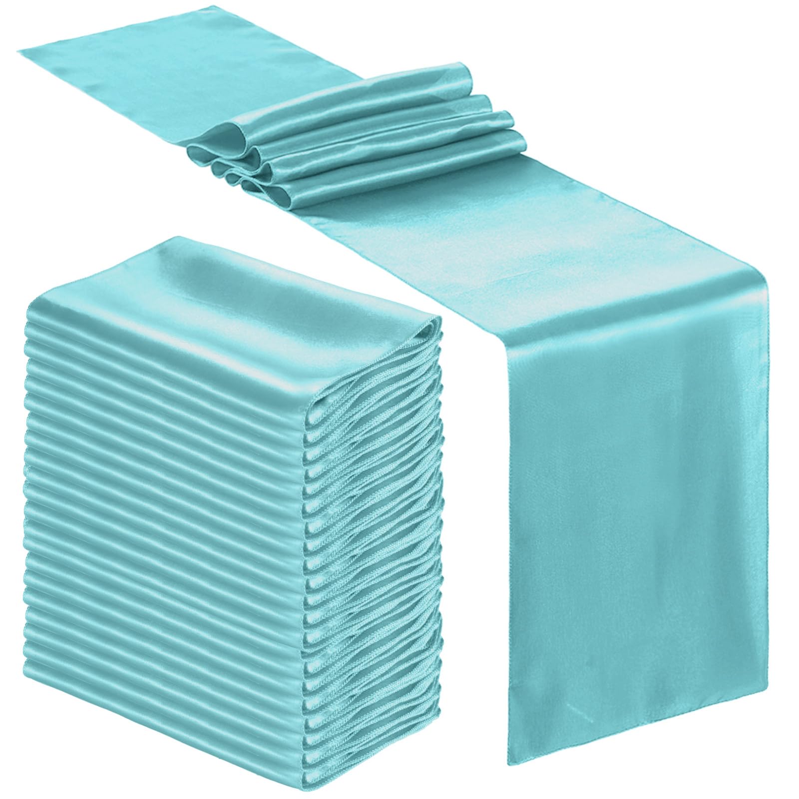 Amazon.com: Bencailor 24 Pieces Satin Table Runner Bulk 12" x 108" Long ...